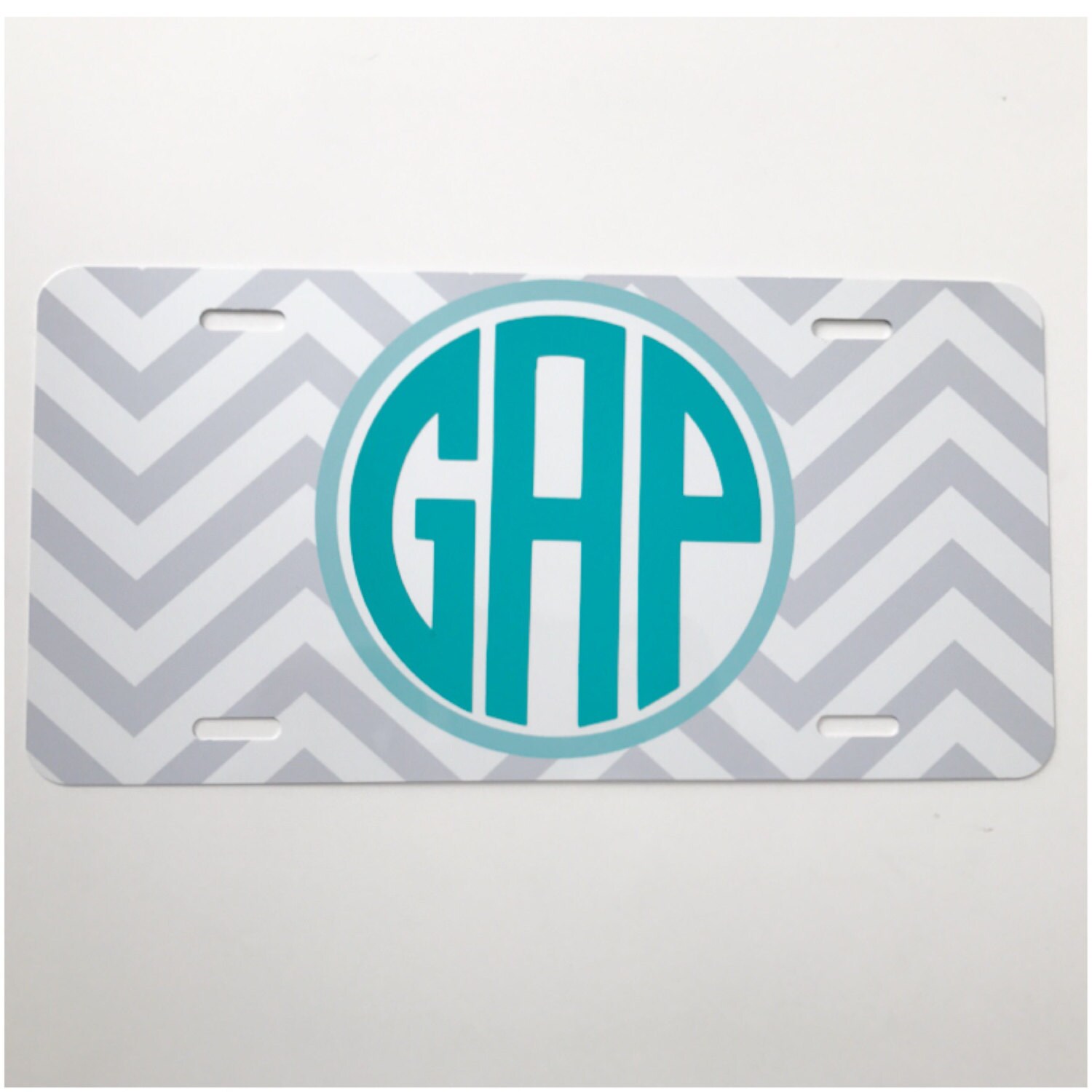 Personalized License Plate Classic Circle Monogram Alphabet - Etsy