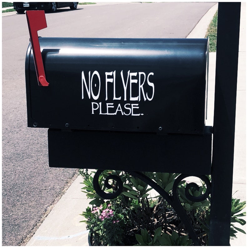 No Flyers Please Sign Sign for Mailman Mailbox Decal - Etsy