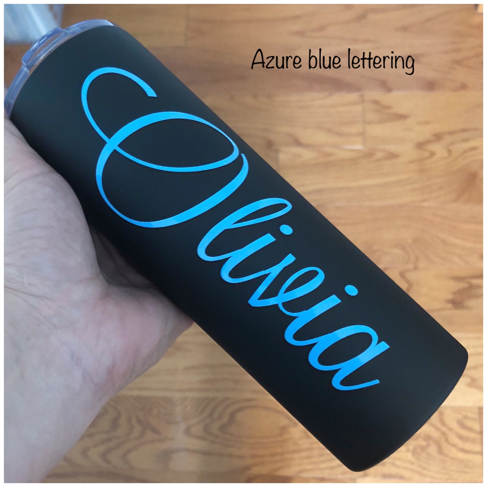 Custom Black Cup With Straw 20 Oz Skinny Tumbler With Lid | Etsy