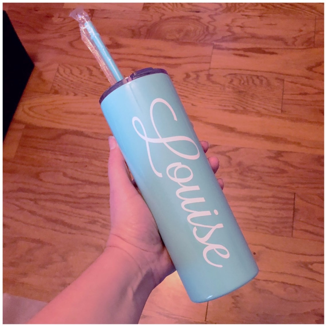 Light Blue Cup With Straw - 20 Oz Skinny Tumbler With Lid ...