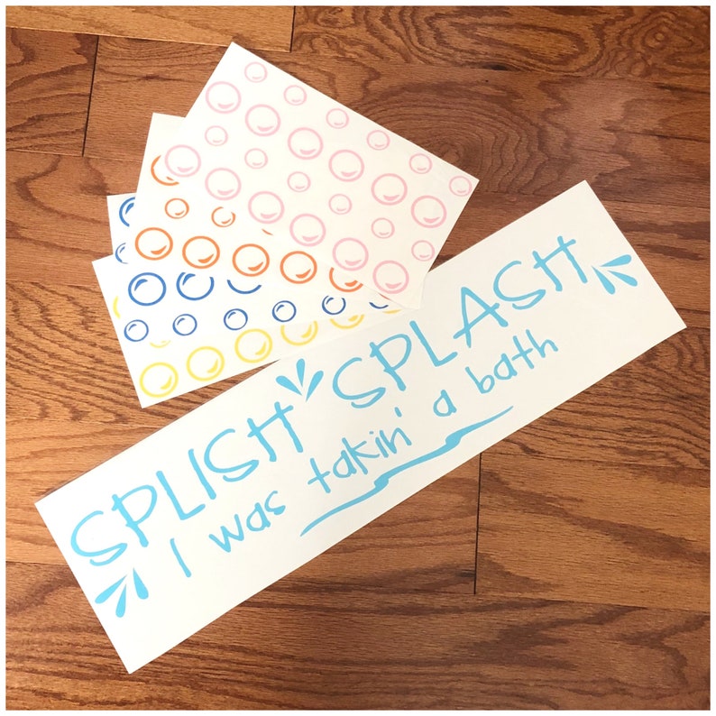 Splish Splash I Was Taking a Bath Decal Fun Wall Vinyl | Etsy
