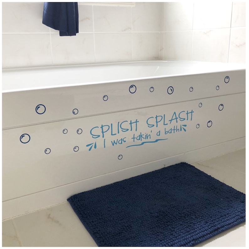 Splish Splash I Was Taking a Bath Decal - Fun Wall Vinyl Lettering for ...