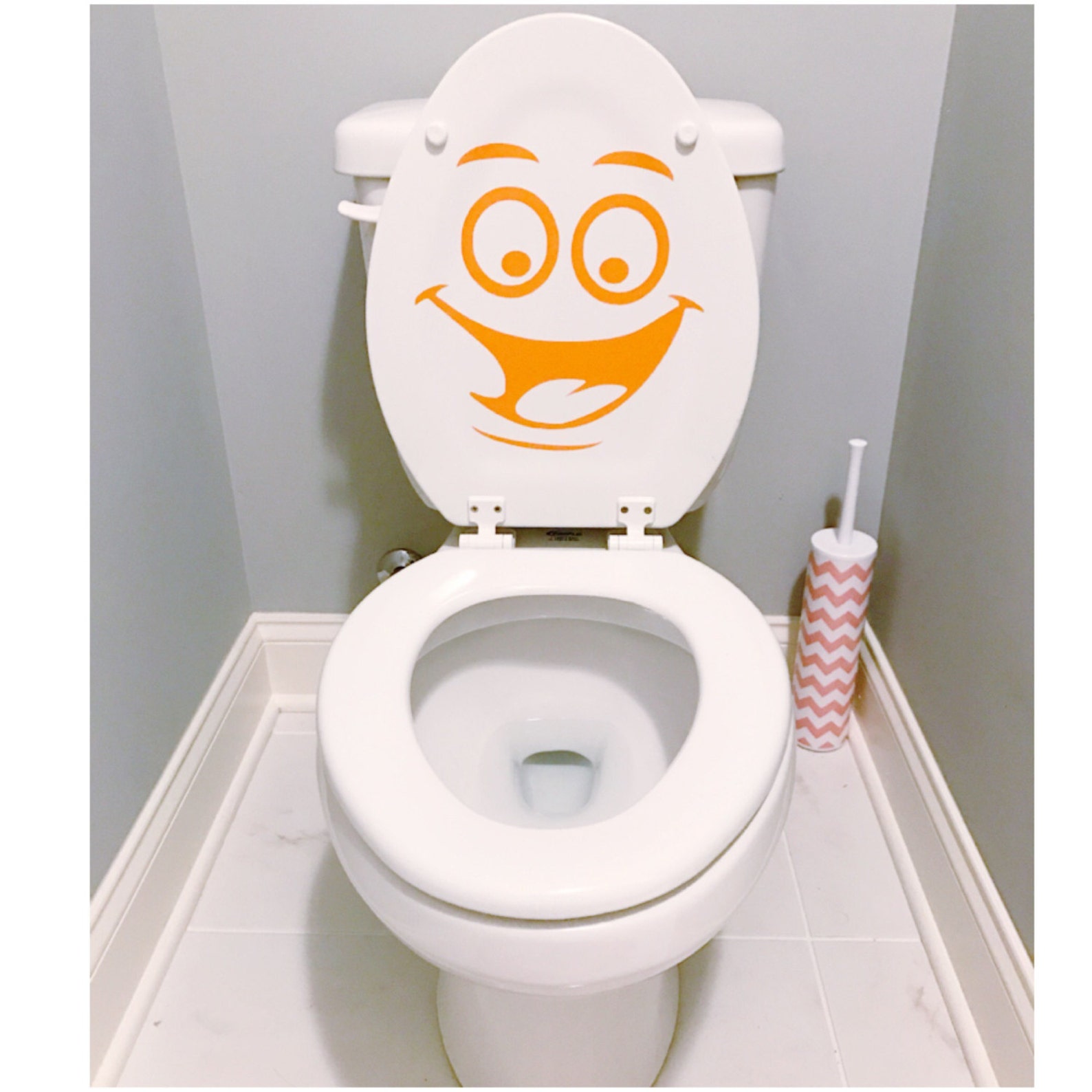 Toilet Seat Vinyl Decal Funny Face Toilet Decal Removable - Etsy