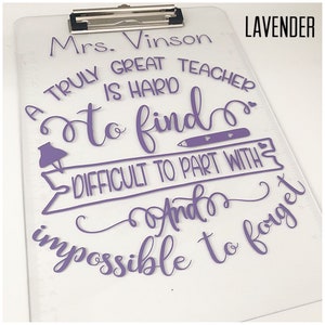 End of Year Teacher Appreciation Gift - Personalized Clipboard for ...