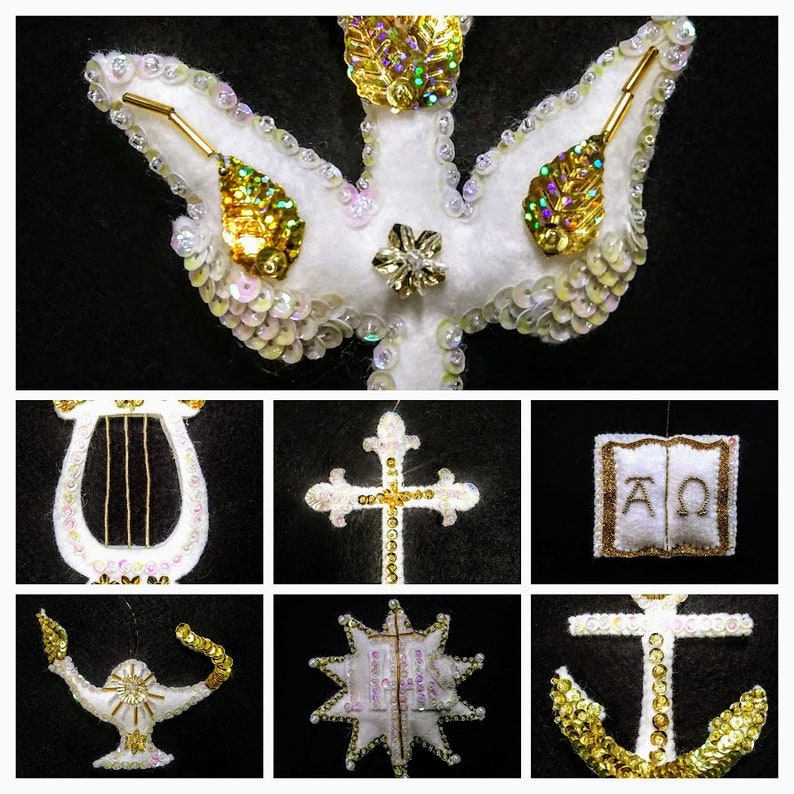 Made to Order Chrismon Symbol Christmas Ornaments Set of 7 Custom Hand ...