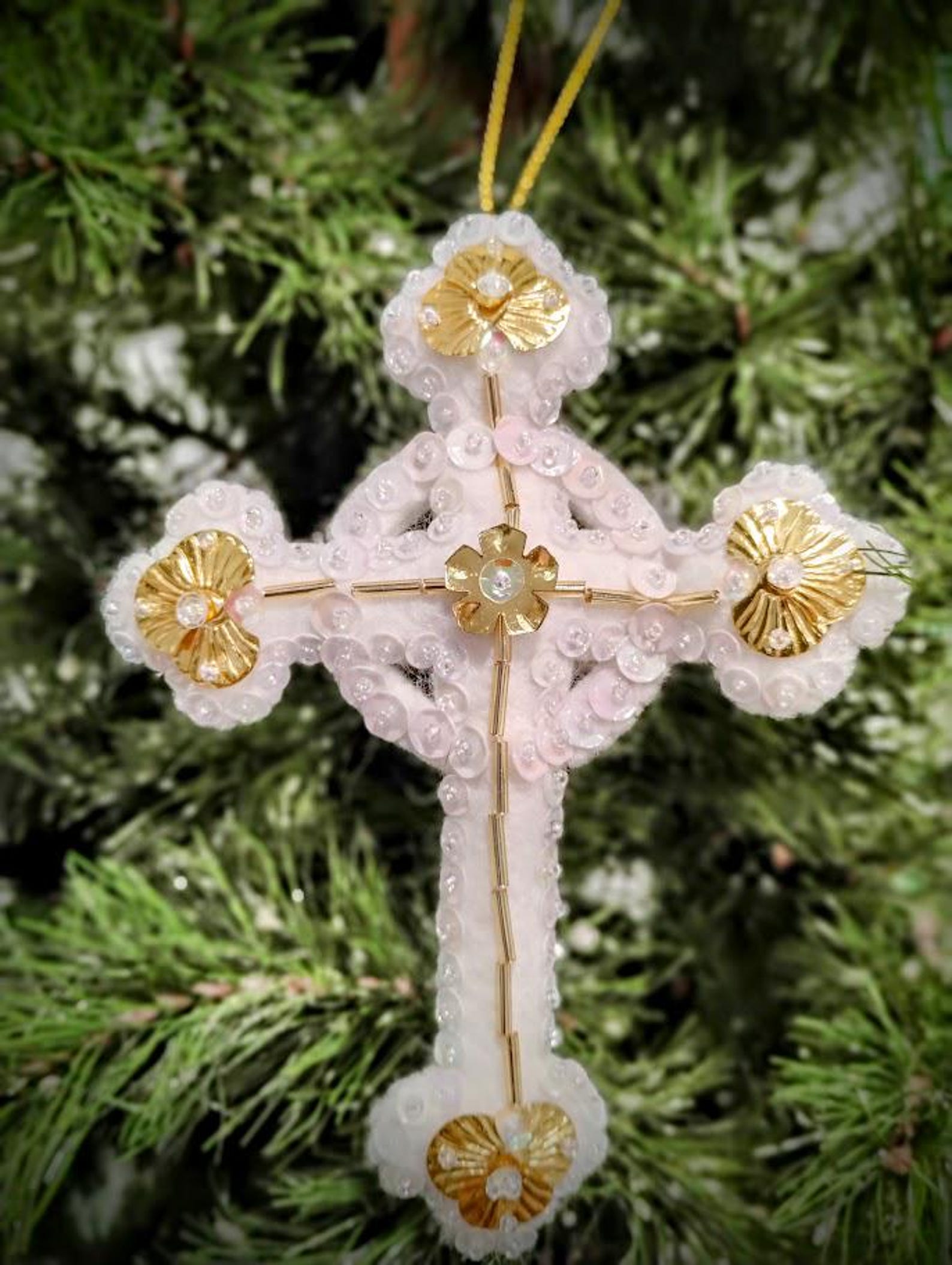 Made to Order Chrismon Christmas Ornaments Set of 4 Custom Felt Beaded ...