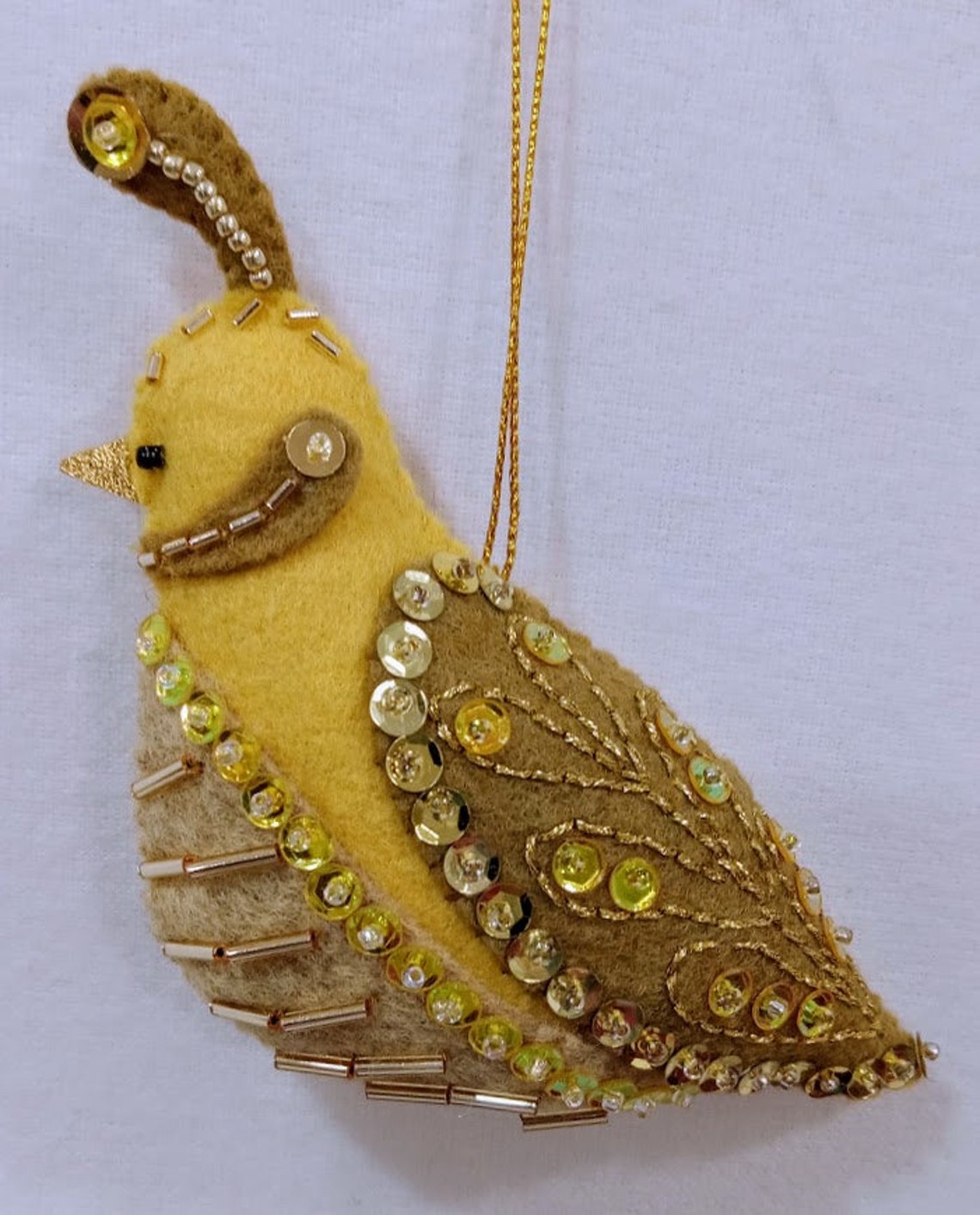 12 Days of Christmas Hand Made Felt Partridge and Pear Beaded Ornaments ...