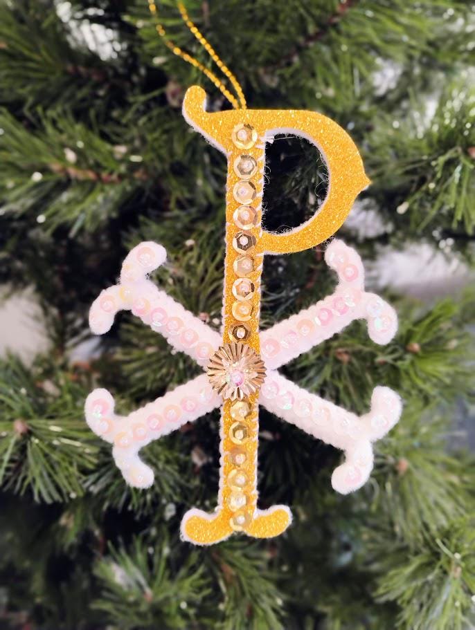 Handmade Chrismon Christmas Ornaments, White & Gold, Set of 8 Made to ...
