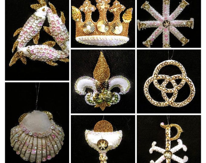 Made to Order Chrismon Symbol Christmas Ornaments Set of 8 Custom Hand ...