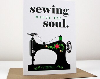 Sewing Machine Card | Etsy