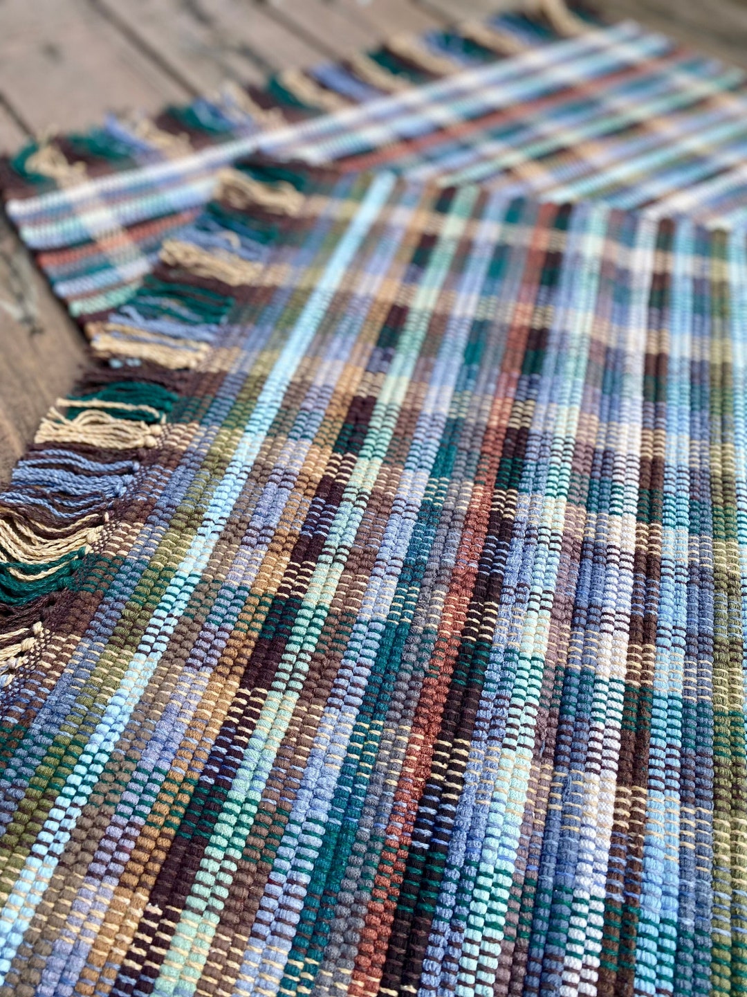 24 X 47 Handwoven Machine Washable Rag Rug in Earth Tones - Etsy