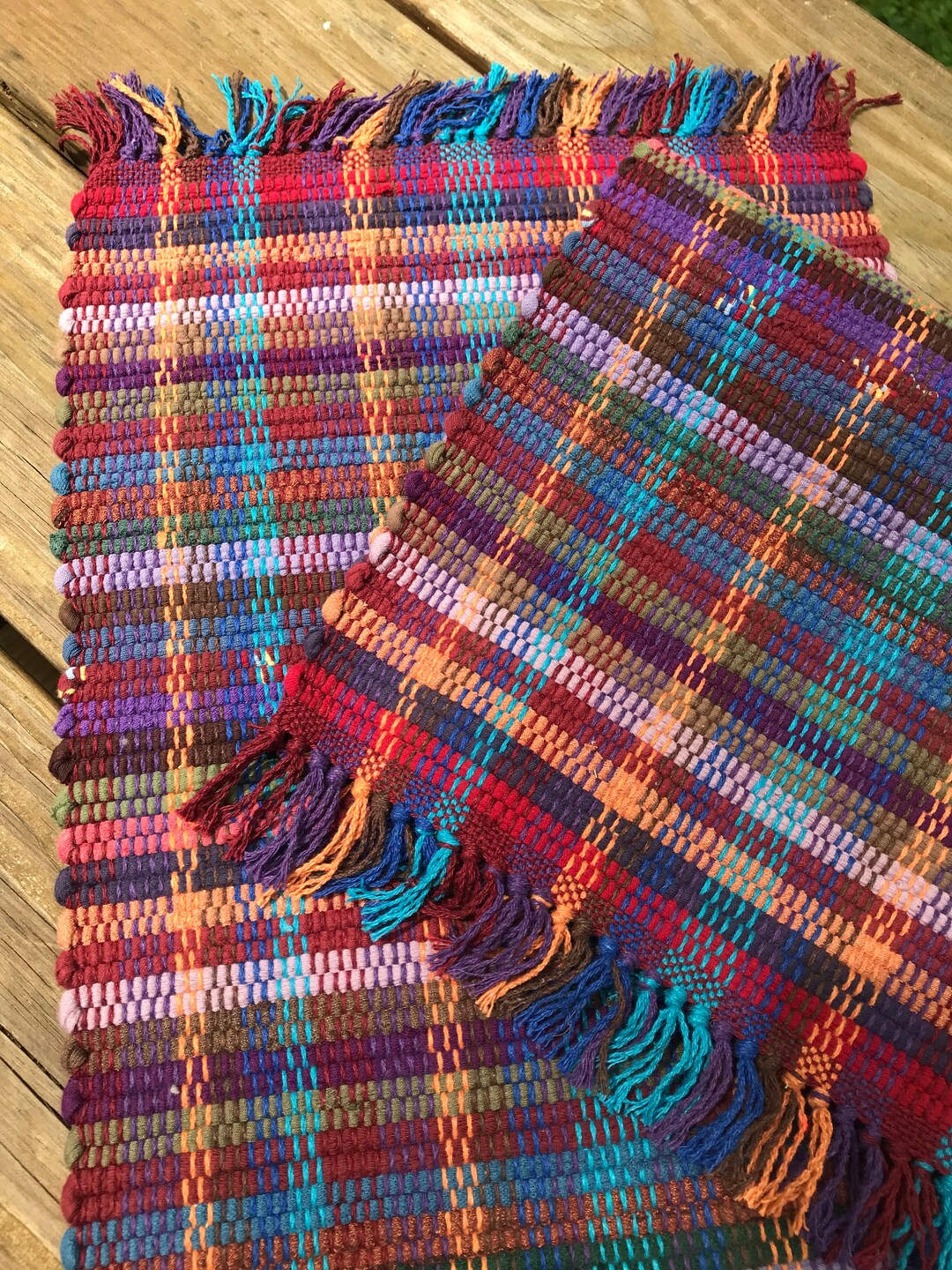 Placemat Set Multicolor With Orange and Turquoise Machine Washable - Etsy