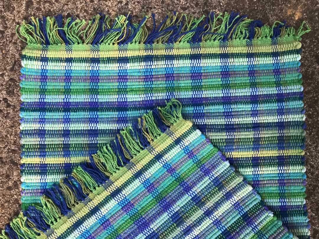 20 X 30 Turquoise With Purple Rag Rug - Etsy