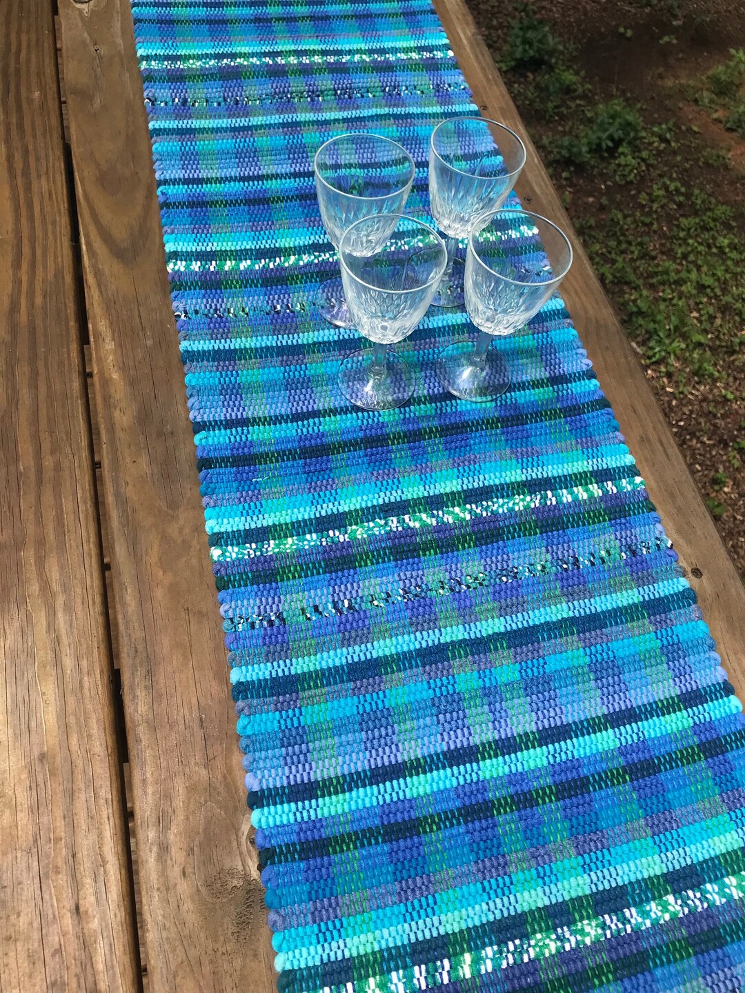 12” X 60” Table Runner Bermuda Blue and Turquoise - Etsy