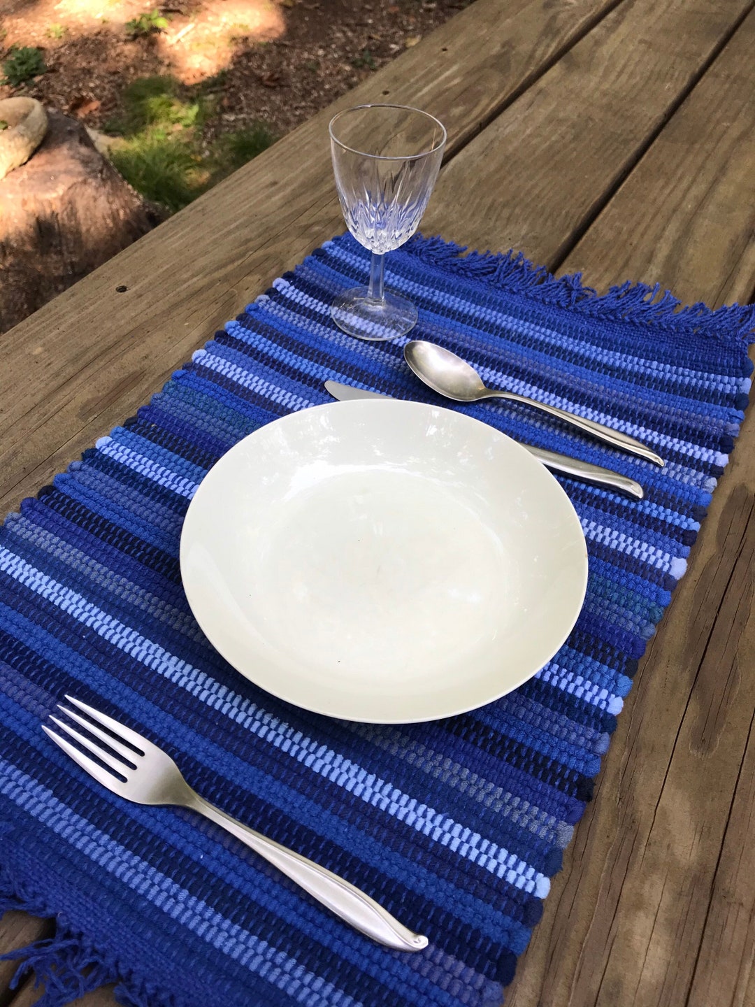 Placemat Set Cobalt Blue Matching Machine Washable - Etsy