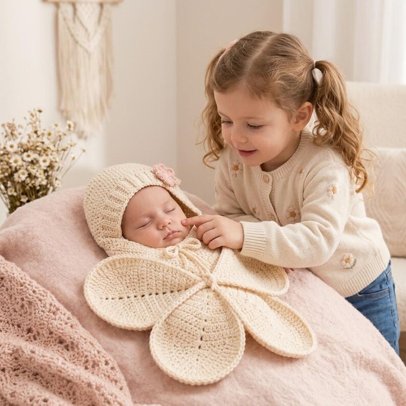 Flower Petal Baby Cocoon Crochet Pattern | Newborn Photo Prop (PDF ...