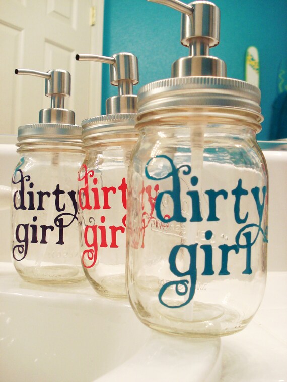 Retro DIY Custom DIRTY GIRL Mason Jar Design your own Hand | Etsy