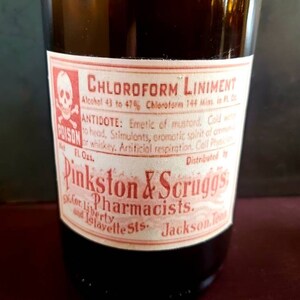 Vintage CHLOROFORM Label Pick your POISON Medicine Brown | Etsy