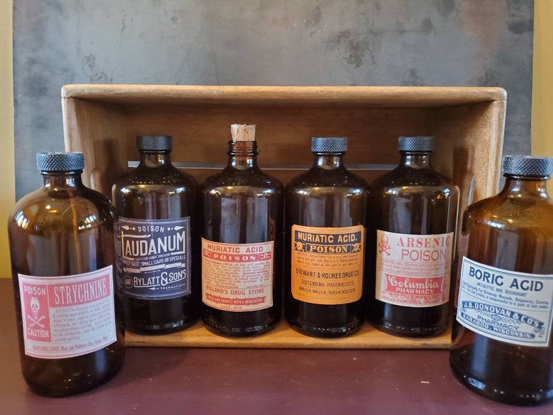Vintage CHLOROFORM Label Pick your POISON Medicine Brown | Etsy