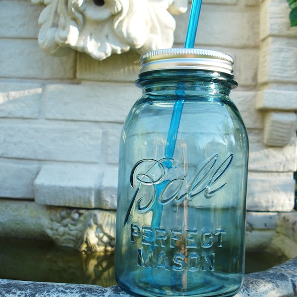 Blue Mason Jars - Etsy