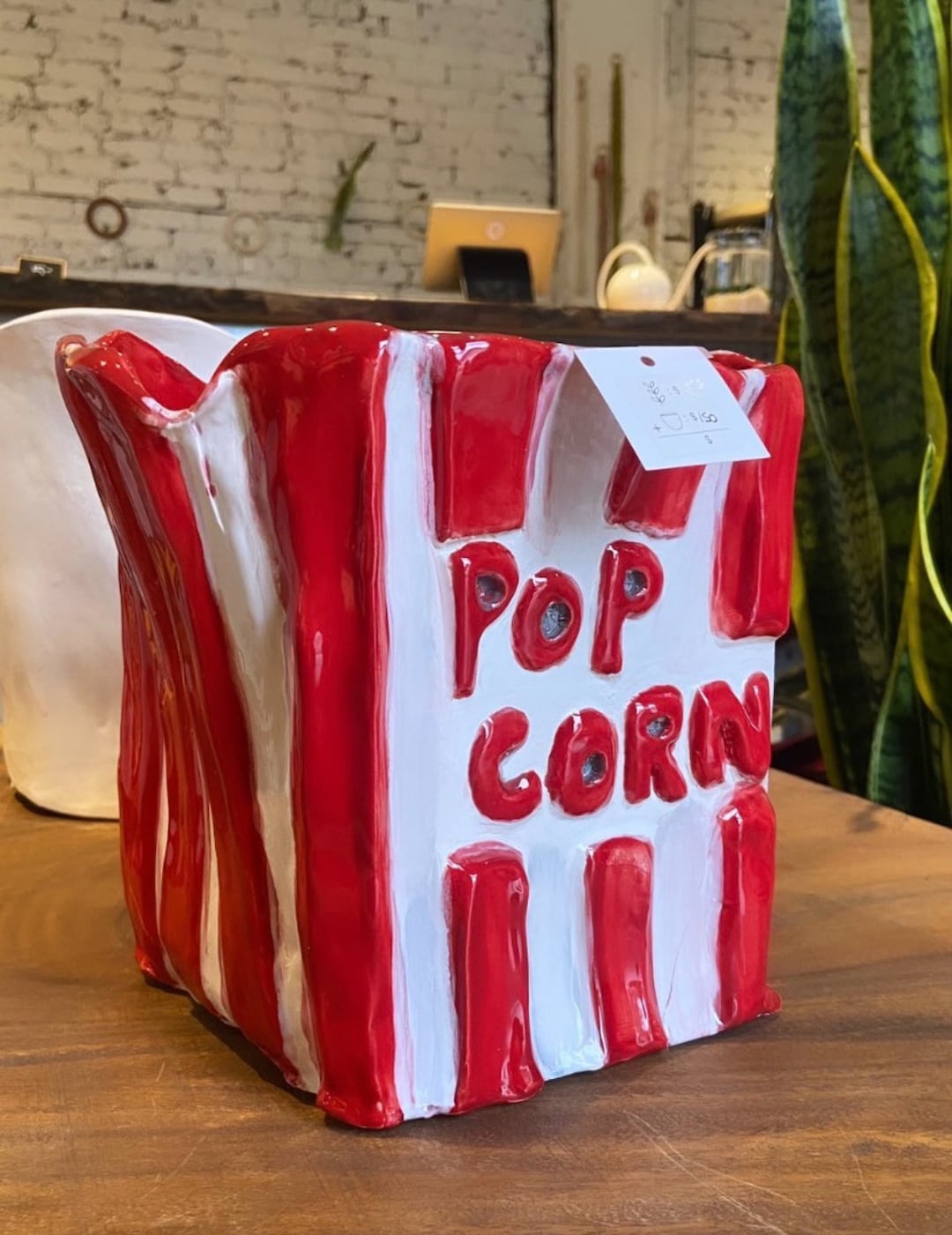 Handmade Ceramic Movie Theatre Popcorn Planter , Hand Glazed and Fired ...