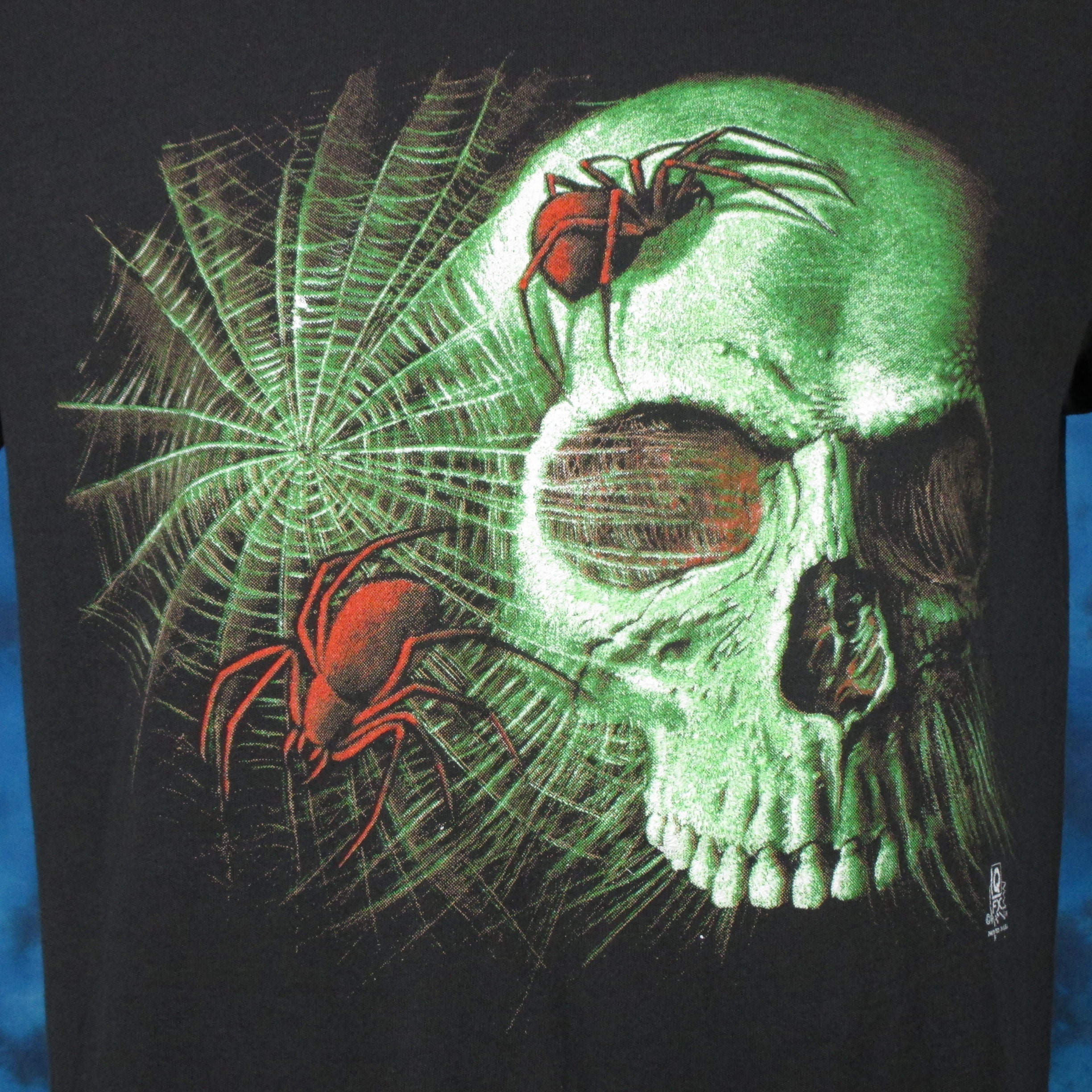 Medium/large Vintage 80s SPIDER WEB SKULL Paper Thin | Etsy