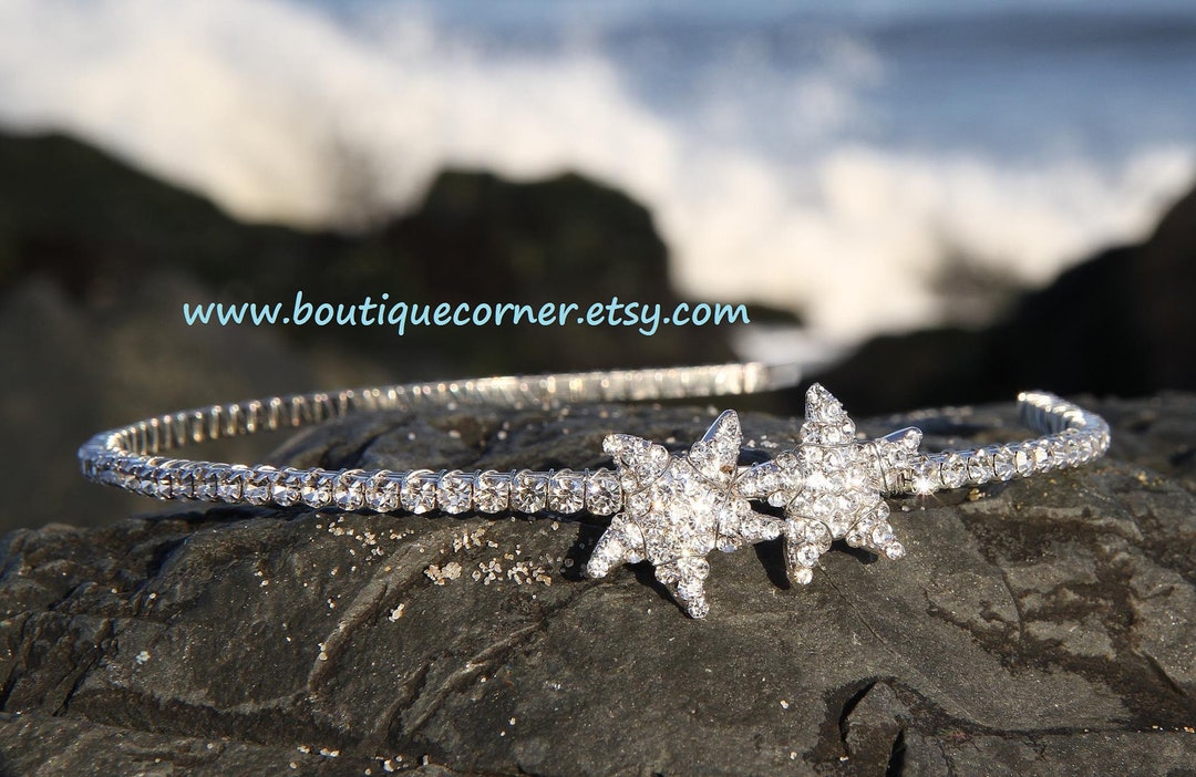 Starfish Headband - Starfish Rhinestone Headband - Rhinestone Wedding ...