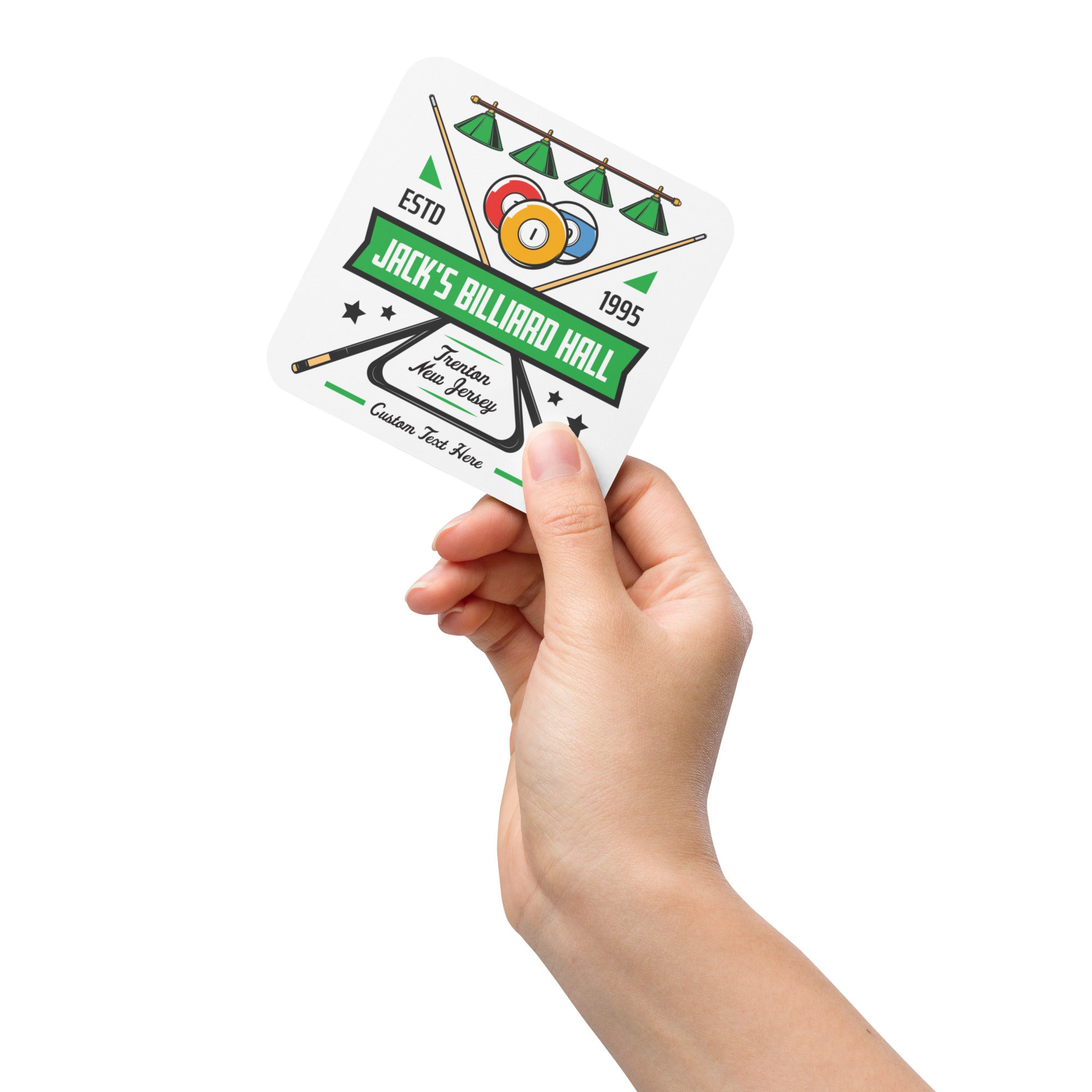 Personalized Billiard Hall Cork-backed Coaster Custom Pool Coaster ...