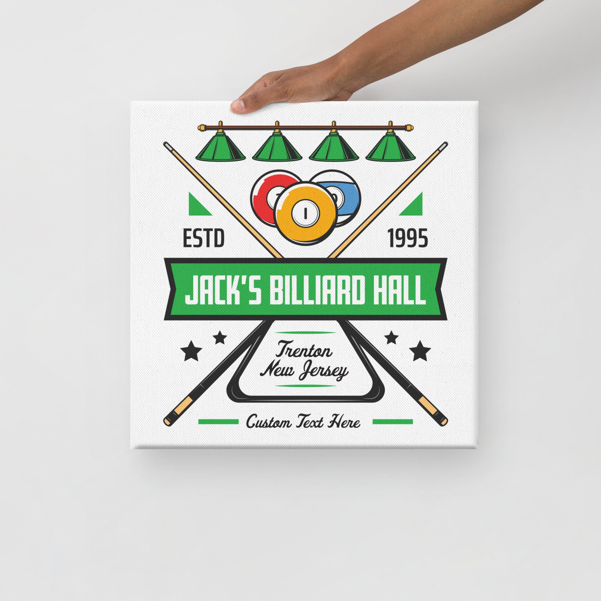Personalized Billiard Hall 16x16 Inch Canvas Pool Hall Poster Gift for ...