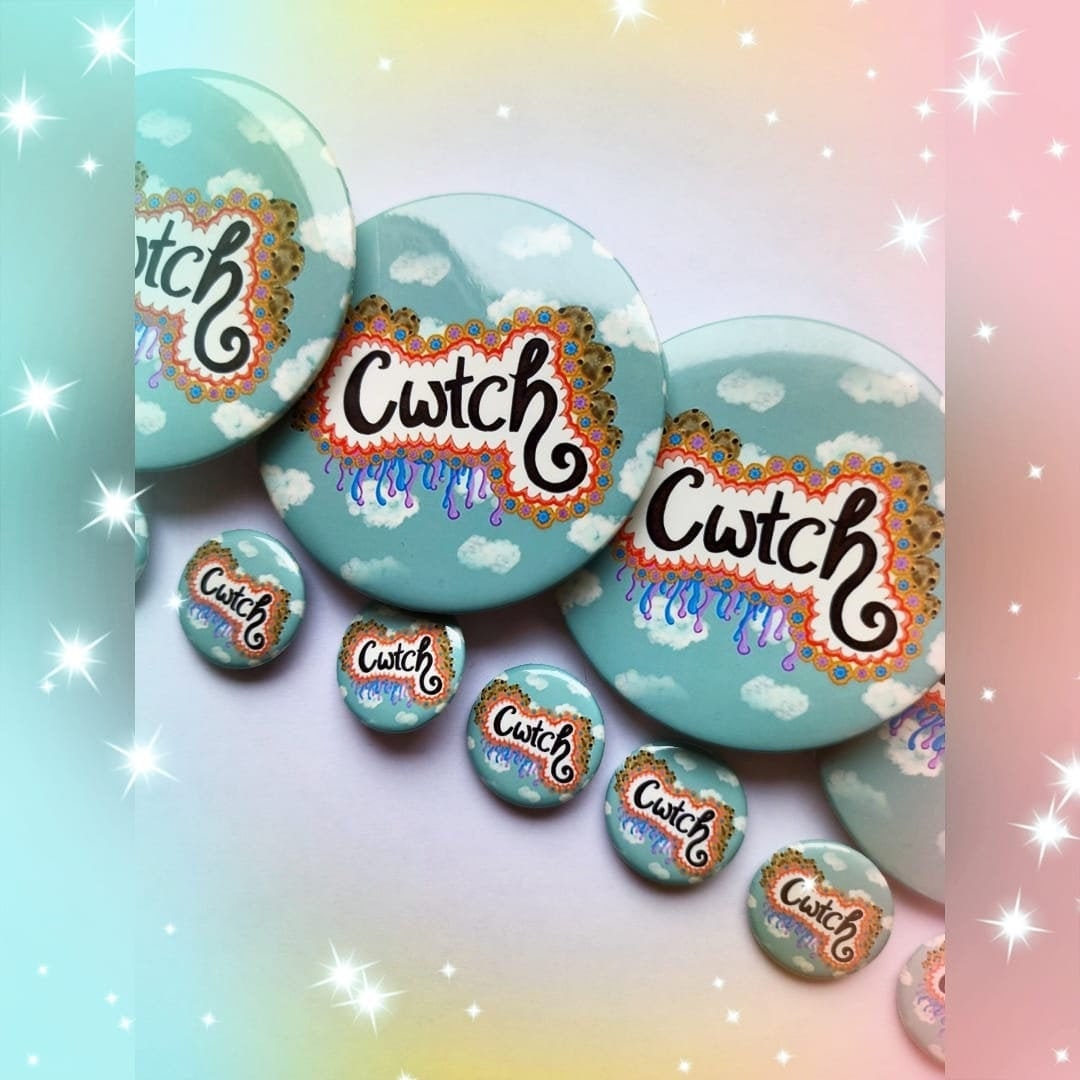 Welsh Pin Badge Cwtch Button Badge Kawaii Button Badge Welsh Button ...