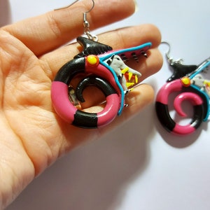 One Pair of Beetle Juice Sand Worm Dangle Earrings Tim Burton Inspired ...