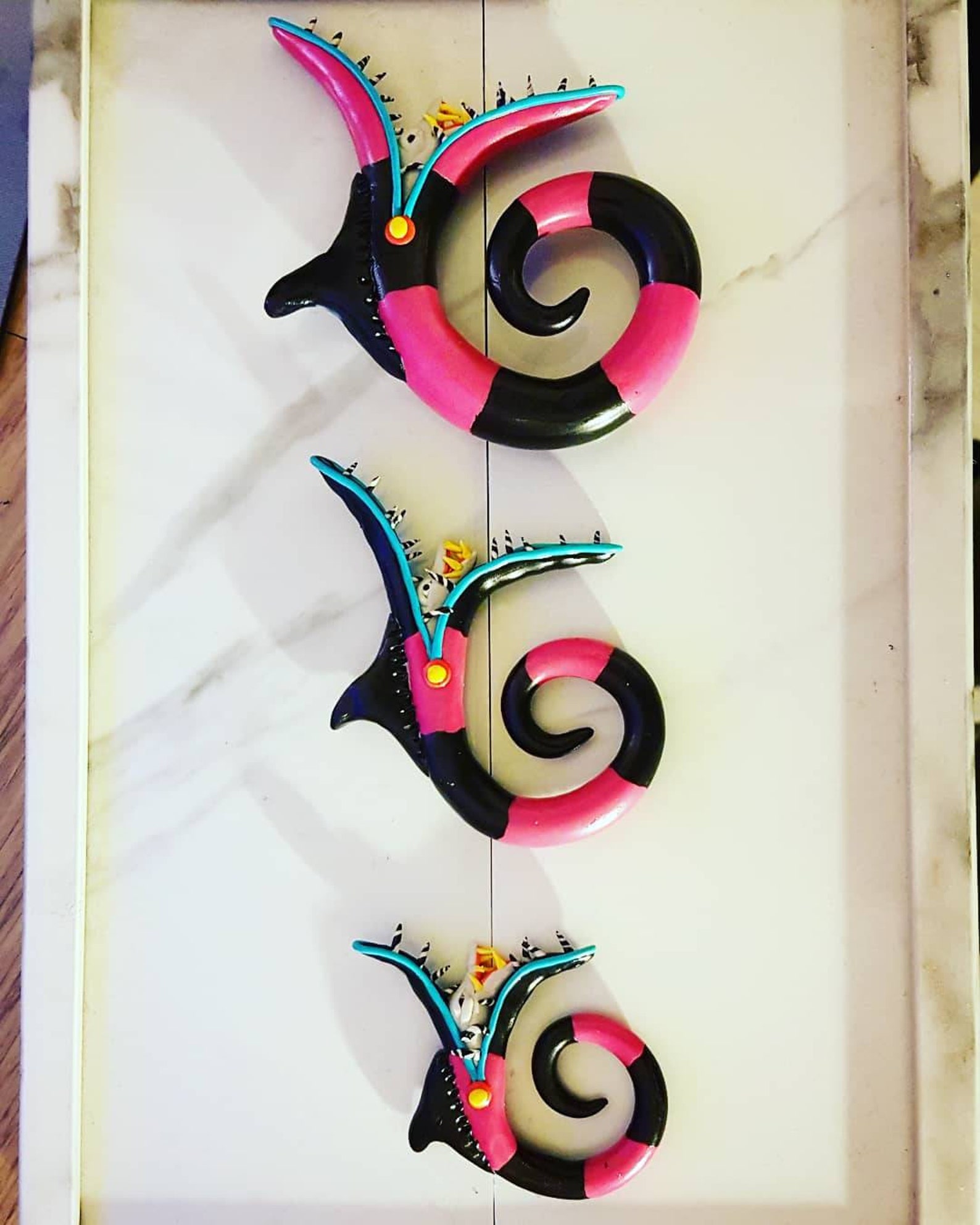 One Pair of Beetle Juice Sand Worm Stretchers Black and Grey | Etsy