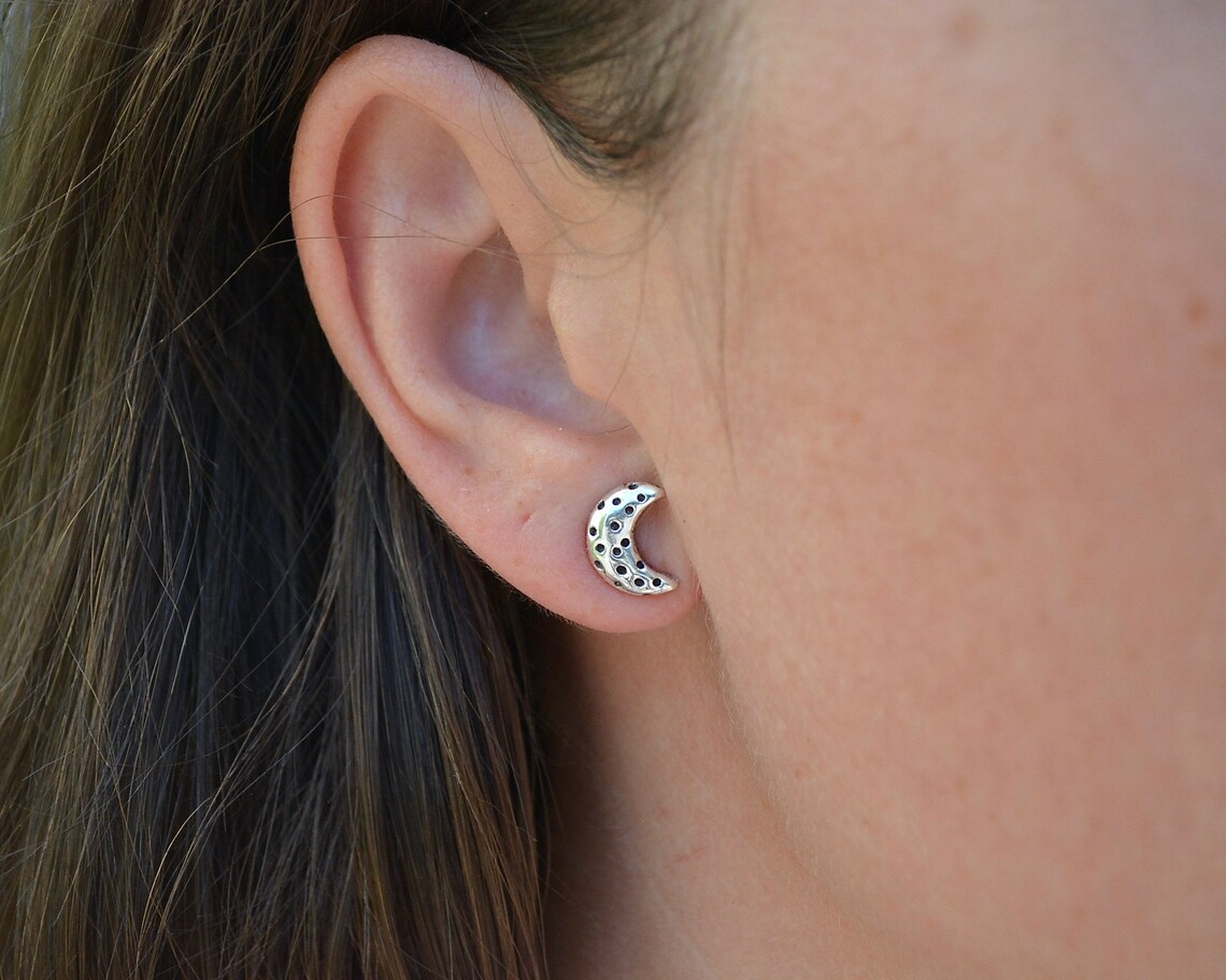 Crescent Moon Earrings -moon Earrings -moon Earrings Silver - Celestial ...