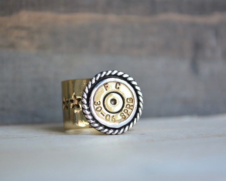 Bullet Ring Size 6.75 Raw Brass Bullet Bullet Bullet - Etsy