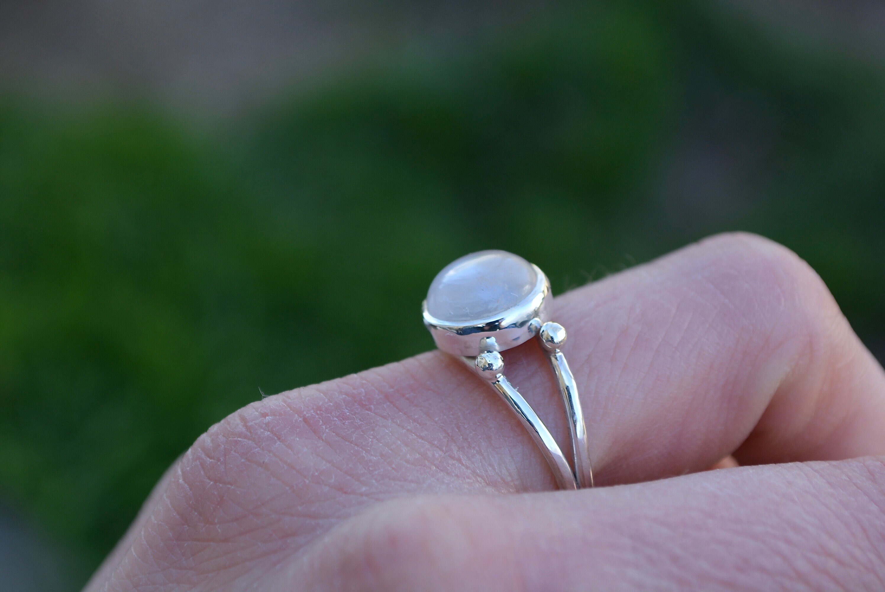 FINAL SALE-Rose Quartz Double Band Ring Rose Quartz Ring | Etsy