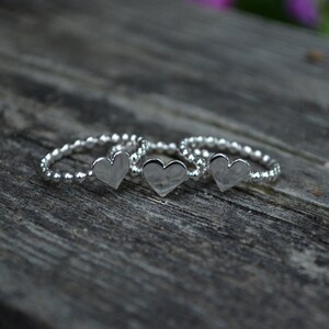 Heart Ring, Heart Stacking Ring, Stacking Ring, Heart, Love, Sterling ...
