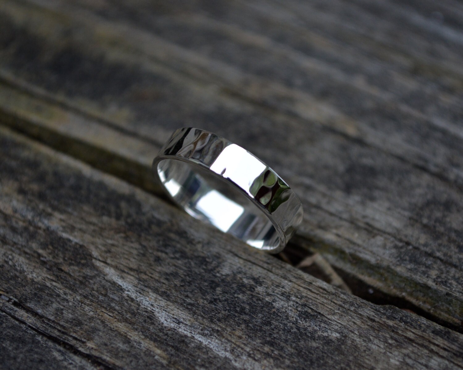 Hammered Sterling Silver Ring Hammered Wedding Band Unisex | Etsy
