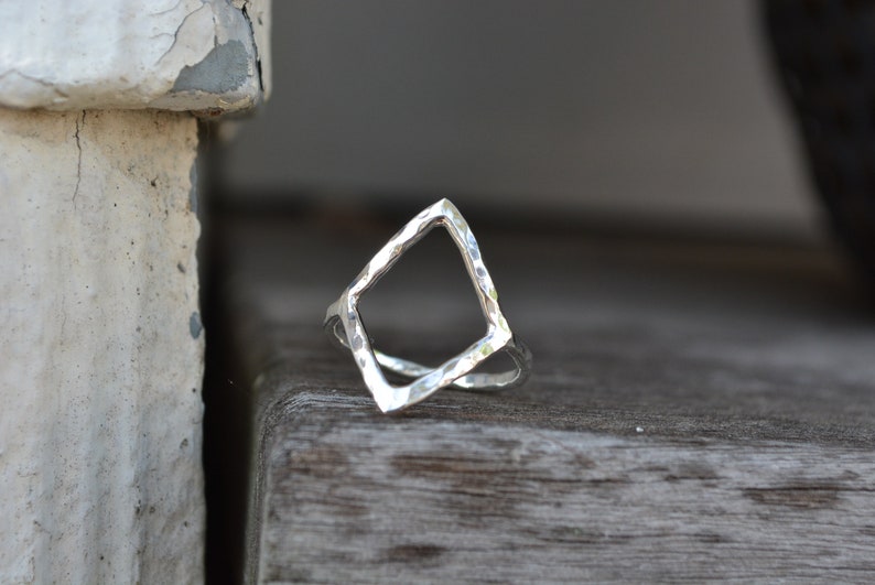 Diamond Shape Ring Geometric Ring Diamond Ring Diamond - Etsy