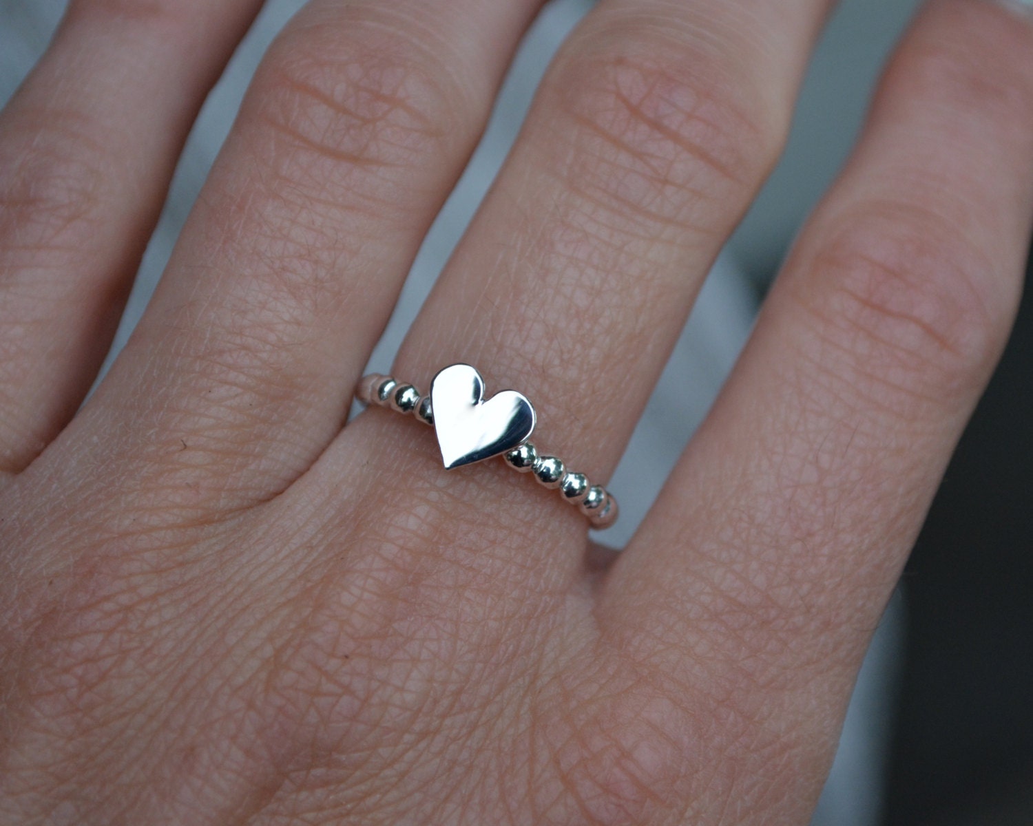 Heart Ring Heart Stacking Ring Stacking Ring Heart Love - Etsy