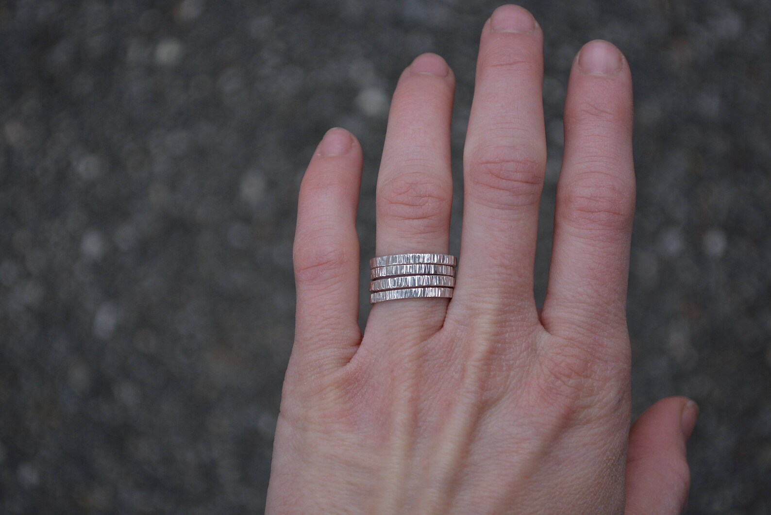 Tree Bark Stacking Ringsstackings Rings Sterling Stacking - Etsy