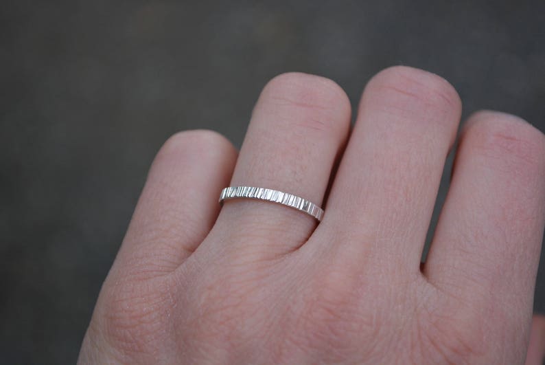 Tree Bark Stacking Ringsstackings Rings Sterling Stacking - Etsy