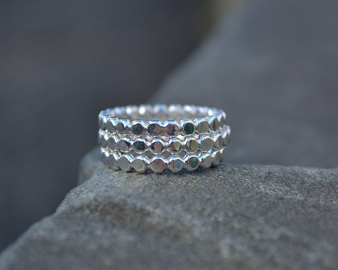Beaded Stacking Ring, Stacking Ring, Sterling Silver Stacking Ring ...
