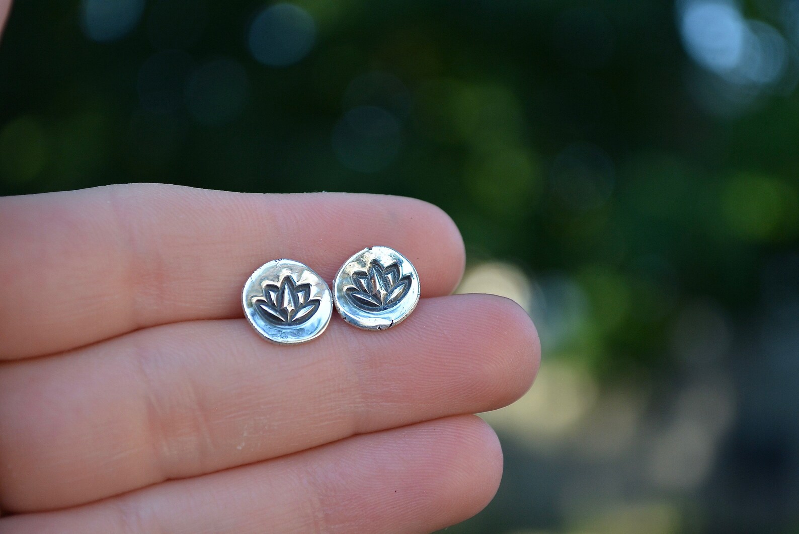 Lotus Post Earrings, Lotus Stud Earrings, Sterling Silver Stud ...