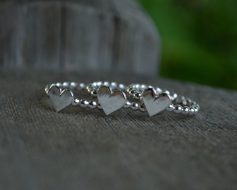 Heart Ring, Heart Stacking Ring, Stacking Ring, Heart, Love, Sterling ...
