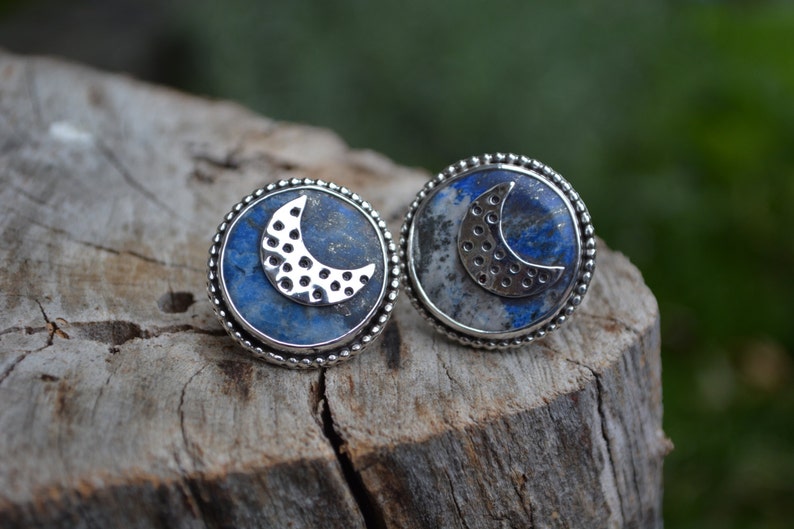 Lapis Moon Ring Lapis Ring Lapis Lazuli Moon Statement | Etsy