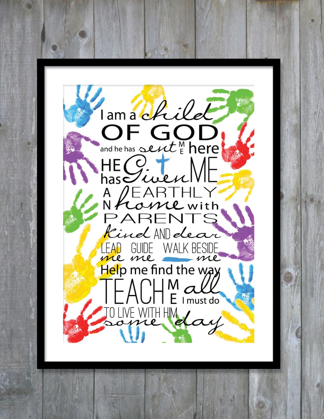 Child of God Poem // Hand Prints // Nursery Art // Child Dedication - Etsy