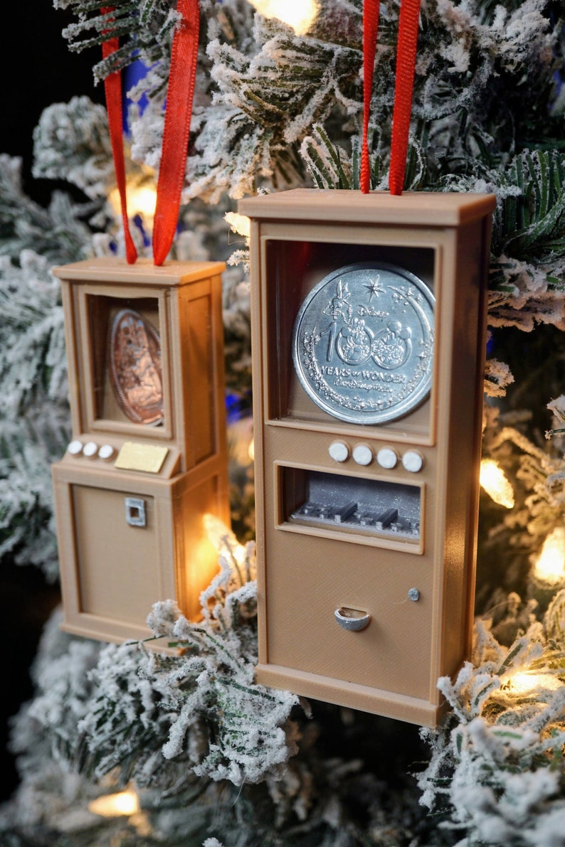 Custom Miniature 3D Printed Medallion Machine With Red Ribbon Display ...