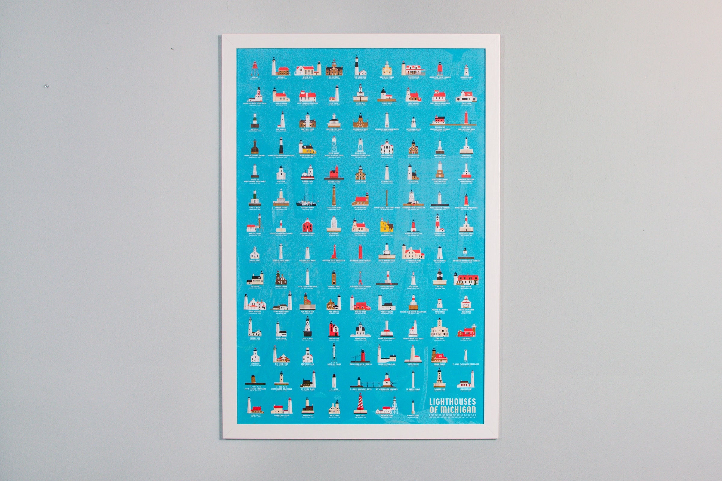 Lighthouses of Michigan Poster - Etsy