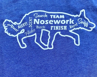 Paw Nosework Scent Work Words T-shirt RUNS SMALL | Etsy