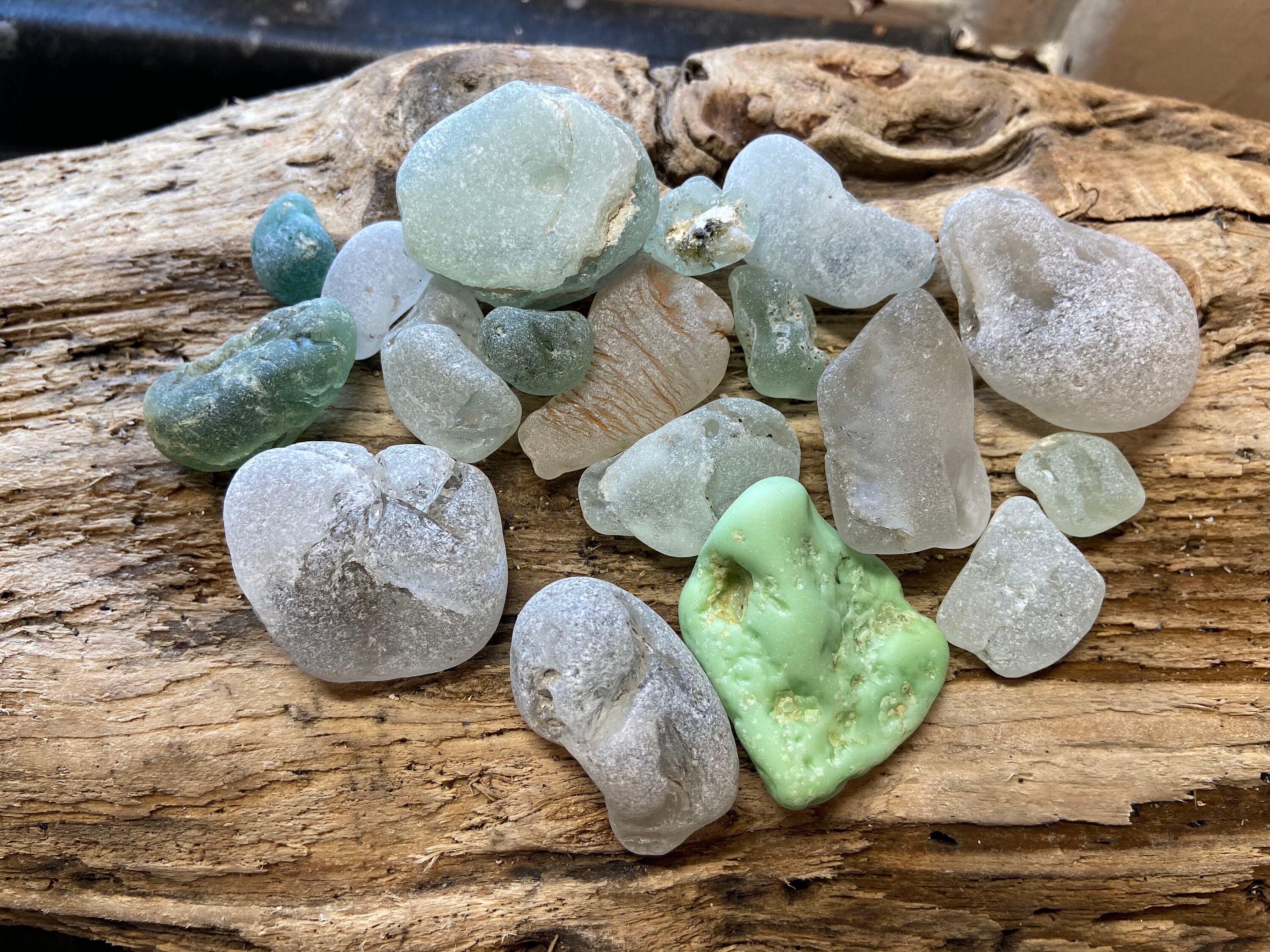 genuine surf tumbled sea glass pebbles heart shaped sea glass pottery ...